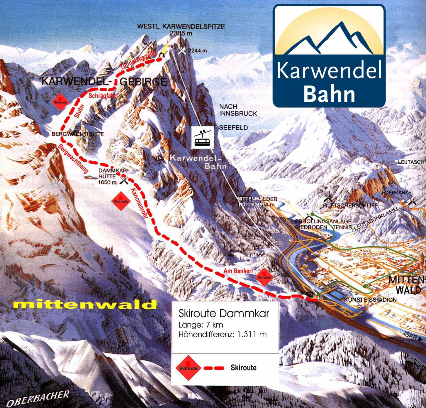 Skigebiet Mittenwald - Dammkar Oberbayern Deutschland - Webcams ...